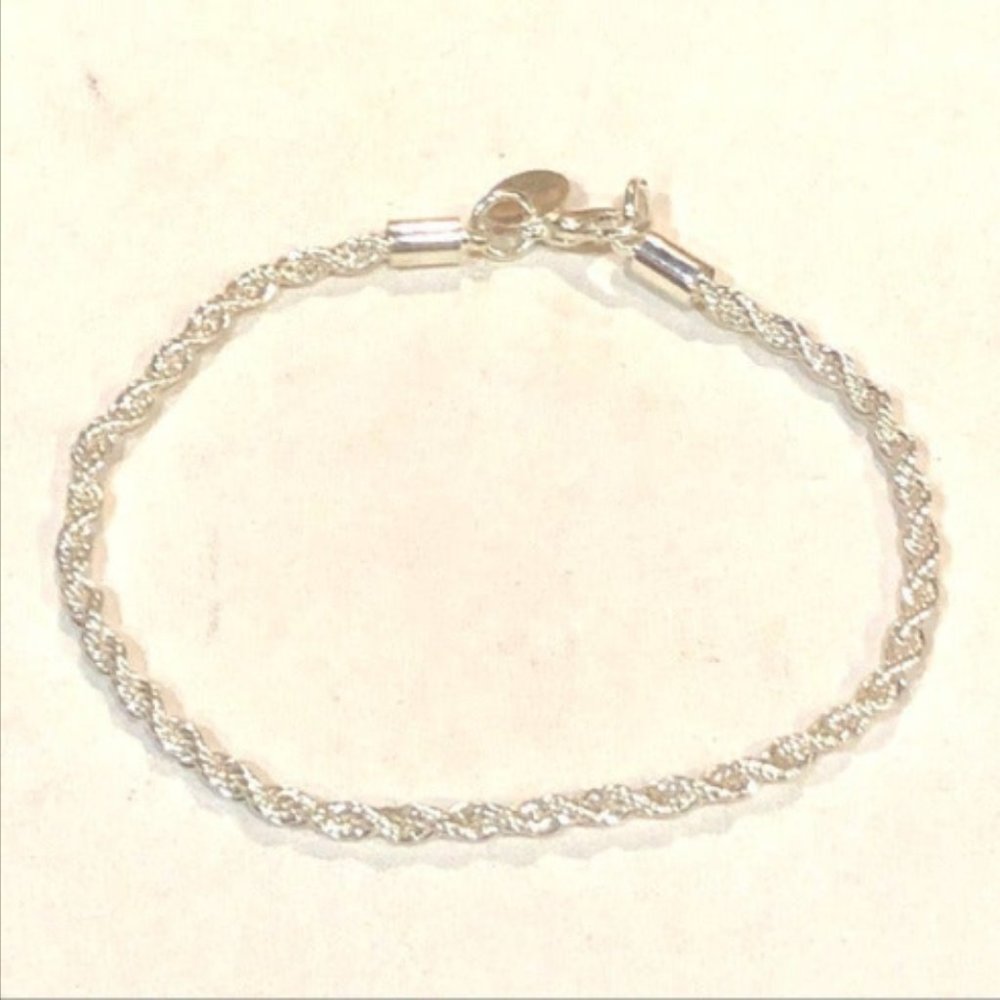925 Silver Rope Bracelet 8 Inches - Gem